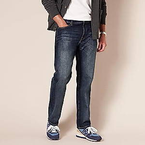 Amazon Essentials Men's Straight-Fit Stretch Jean, Dark Wash, 36W x 30L