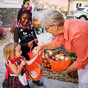 Angoily Halloween Candy Bowl Large Pumpkin Candy Dish Trick or Treat Baskets Spooky Decoration Props Haunted House Horror Party Bar Table Decor