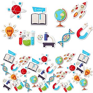 45 Pieces Science Cut-Outs Science Lab Accents Mix Versatile Science Cutouts for Party School Classroom Bulletin Board Craft Home Wall Decoration, 9 Styles