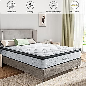 UniPon 10 Inch Hybrid Mattress Full, Spring Mattress with Gel Memory Foam, Medium Firm Mattress, Supportive Individually Pocket Spring Mattress, Bed in a Box, Pressure Relief
