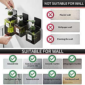 OLEKURT Shower Gel Bottle Rack Hook, Stainless Steel Non Drilling Adhesive Wall Mounted Shampoo Holder Hook,Liquid Soap Shower Holder for Wall Kitchen Bathroom Toilet (3 Pieces, L M S Size,Black)