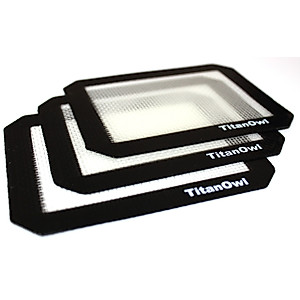 3 Silicone Mat Platinum Cured + Non-stick Jar + TitanOwl Carving Tool, Pad with Black corners 5.5" x 4.5"