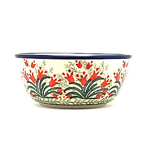 Polish Pottery Bowl - Ice Cream/Dessert - Crimson Bells
