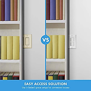 ENERLITES Double Paddle Rocker Combination Decorator Switch, Ground Terminal, Copper Wires Only, Single Pole or 3-Way, Residential/Commercial Grade, 15A 120-277VAC, 62835-W, White