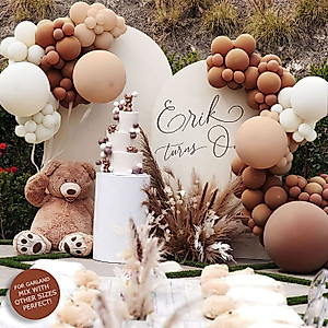 Dark Brown Balloons Different sizes 105 PACK 18/12/10/5 inch Brown balloon Garland Arch Kit For Teddy Bear Baby shower Safari boho Party Decorations (Brown)