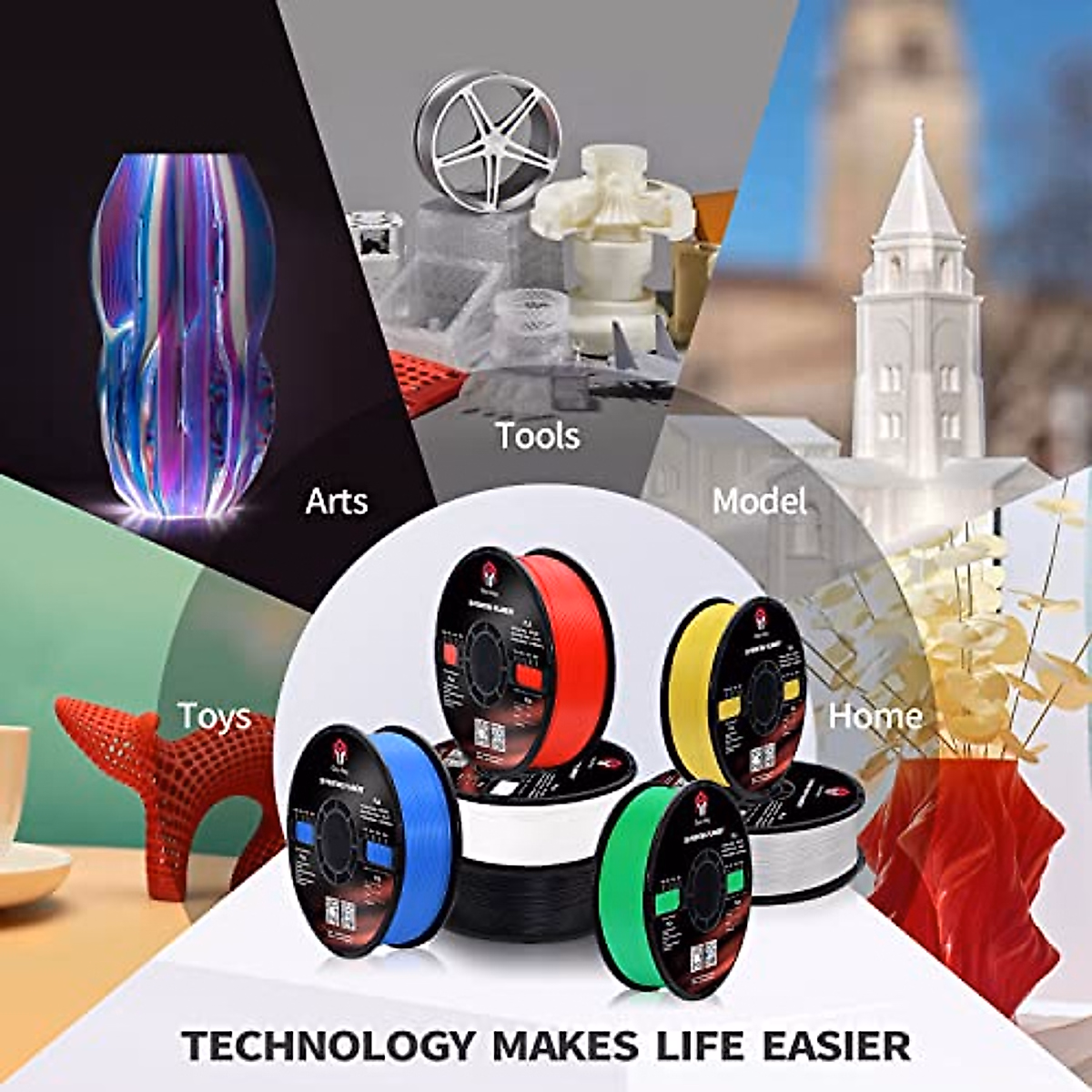 1Kg PLA Black Filament 3D Printer Filament/Consumables,PLA Filament 1.75mm,Dimensional Accuracy+/- 0.02 mm,1 kg(2.2lbs)/Spool (1pack)