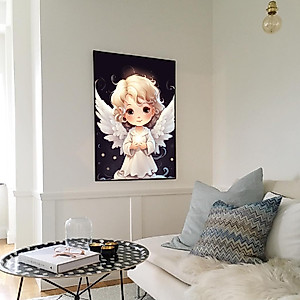 Xujinsongg 5D Diamond Painting Kit, Digital Painting Kit - DIY Cartoon Theme Full Rhinestone Art Picture, Craft Supplies for and Adults, Perfect Home Wall Decor Gift - 12 * 16 in (Angels)