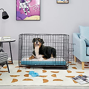 Slecofom Orthopedic Dog Bed, Waterproof Dog Bed with Washable Removable Cover, Durable Dog Bed-Memory Foam Dog Bed，Dog Crate Bed for Large Dogs，Dog Mattress Suitable for Pet Crates35x22