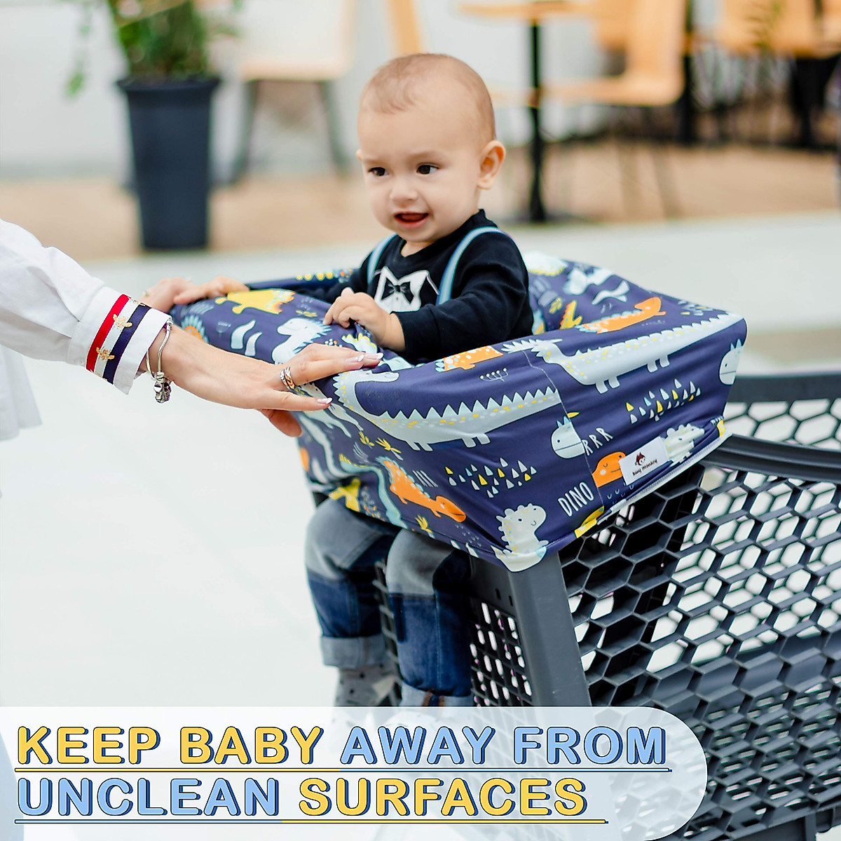 Multi Use Nursing Breastfeeding Cover Scarf - Car Seat Canopy - Shopping Cart - High Chair - Stroller and Carseat Covers for Boys and Girls-Infinity Stretchy Shawl - Baby Shower-Dinosaurs