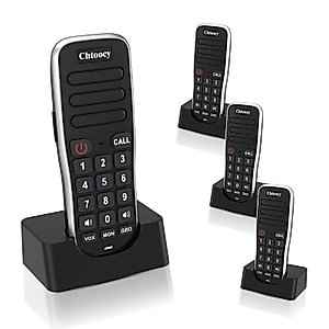 Chtoocy Rechargeable Intercoms Wireless for Home 5280 Feet Range 10 Channel, Handheld Wireless Intercom System for Home Business Office, Room to Room Communication System Expandable (4 Packs, Black)