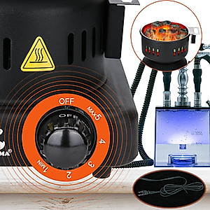 Multipurpose Charcoal Starter - Coal Burner Hot Plate Electric Stove Coconut Starter with Stainless Detachable Tongs, 4.9Ft Longer Cords, 650W Faster Heating for BBQ Kitchen etc.