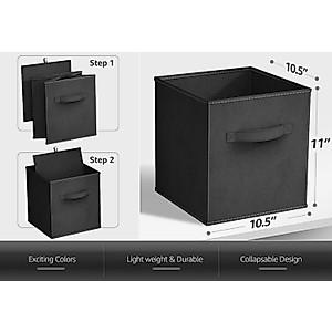 Sorbus Foldable Storage Cubes - 6 Pack, 11 Inch, Black and White, Fabric, Foldable, Storage and Organization, Versatile Use, Collapsible Storage, Lightweight and Durable