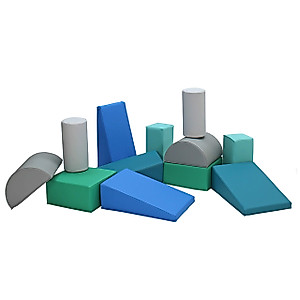 Factory Direct Partners 12273-CT SoftScape Toddler Builder Block Set, Colorful Soft Foam Playtime Building Blocks for Infants and Kids (12-Piece Set) - Contemporary