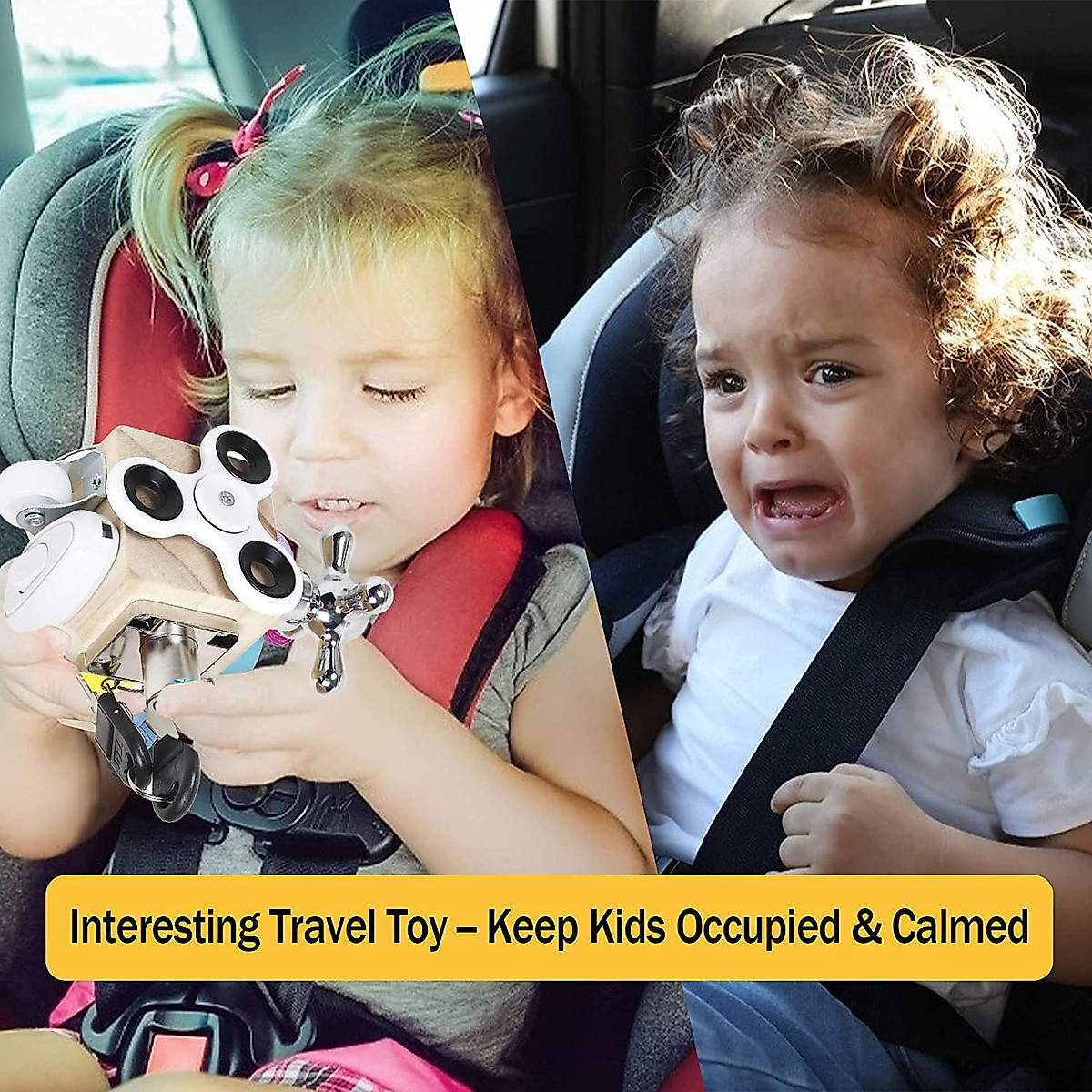 Fidget Toy Busy Cube for Kids,Montessori Toys for Toddlers, Wooden Sensory Toys Gifts for 3-8 Year Old Boys & Girls, Preschool Learning Activities Busy Board for Toddlers Educational Travel Toys