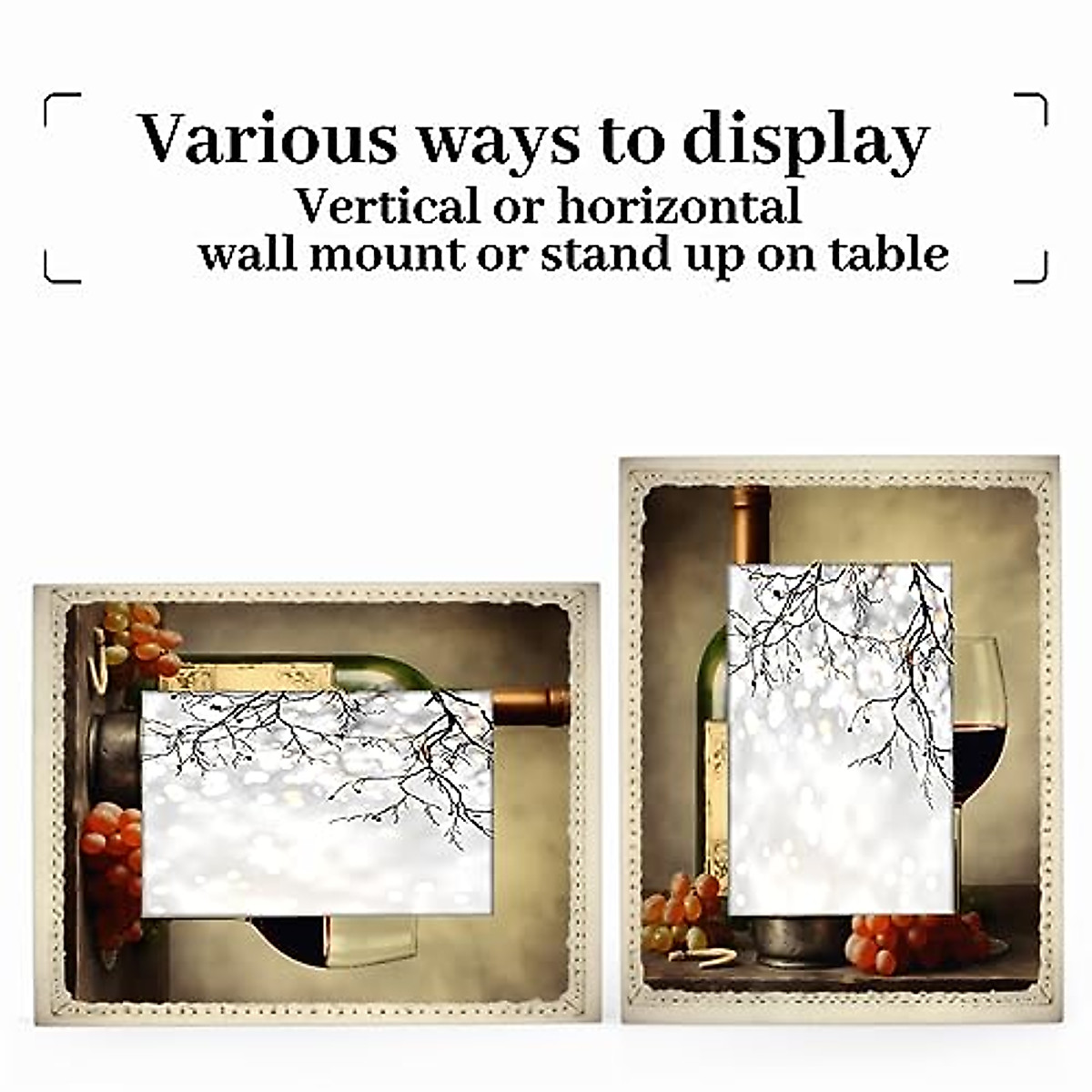 Bardic 5x7 Picture Frames, Red Wine Glass Wooden Photo Frame Fits 4x6 with Mat or 5x7 Without Mat Photo Frames for Wall Mounting or Tabletop Display for Home Gallery Decor