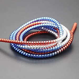 Cable Protector Animal Proof Wire Repair, Cord Protector for Pets Headphone Saver Spiral Cable Wrap Strain Relief, Cord Sleeve for Phone Cable USB Date Cable, 60 inches, 2 pcs, Silver-Red-Blue