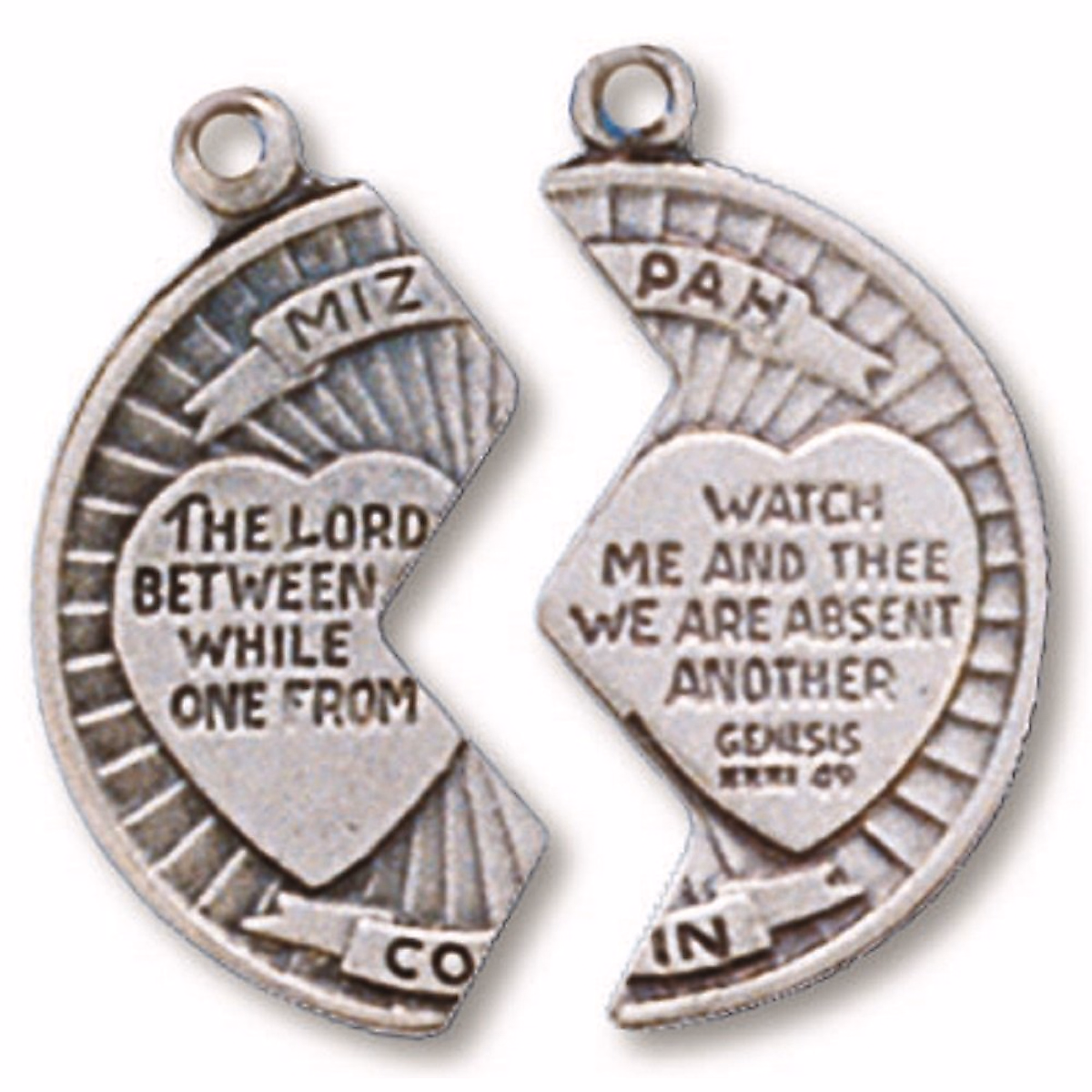 H J Sherman Mizpah Necklace Set Sweetheart Gift Lord Watch Between Me and Thee Mizpah W Gift Box