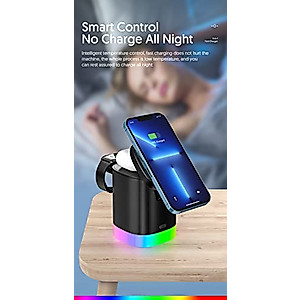 Magnetic Wireless Charging Station for Apple Series,3 in 1 Faster Mag-Safe Wireless Charger Stand for iPhone 14/13/12 Series/iPhone11/Samsung, Apple Watch Series and Airpods with QC3.0 Adapter