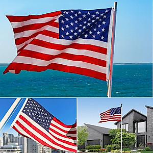 5x3 Ft American Outdoor Flag US Flag Bright Color and UV Fade Proof Canvas Header and Double Stitched - USA Flags with Brass Grommets
