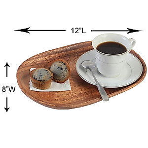 Woodard & Charles Medium Acacia Oval Tray, 8" W x 12L