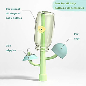 Happiddler Baby Bottle Drying Rack, Large Capacity Bottle Dyer Holder for Baby Bottles Nipples Cups Pump Parts and Accessories (Green)