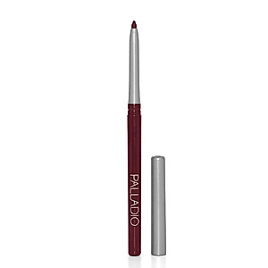 Palladio Retractable Waterproof Lip Liner High Pigmented and Creamy Color Slim Twist Up Smudge Proof Formula with Long Lasting All Day Wear No Sharpener Required, Black Berry