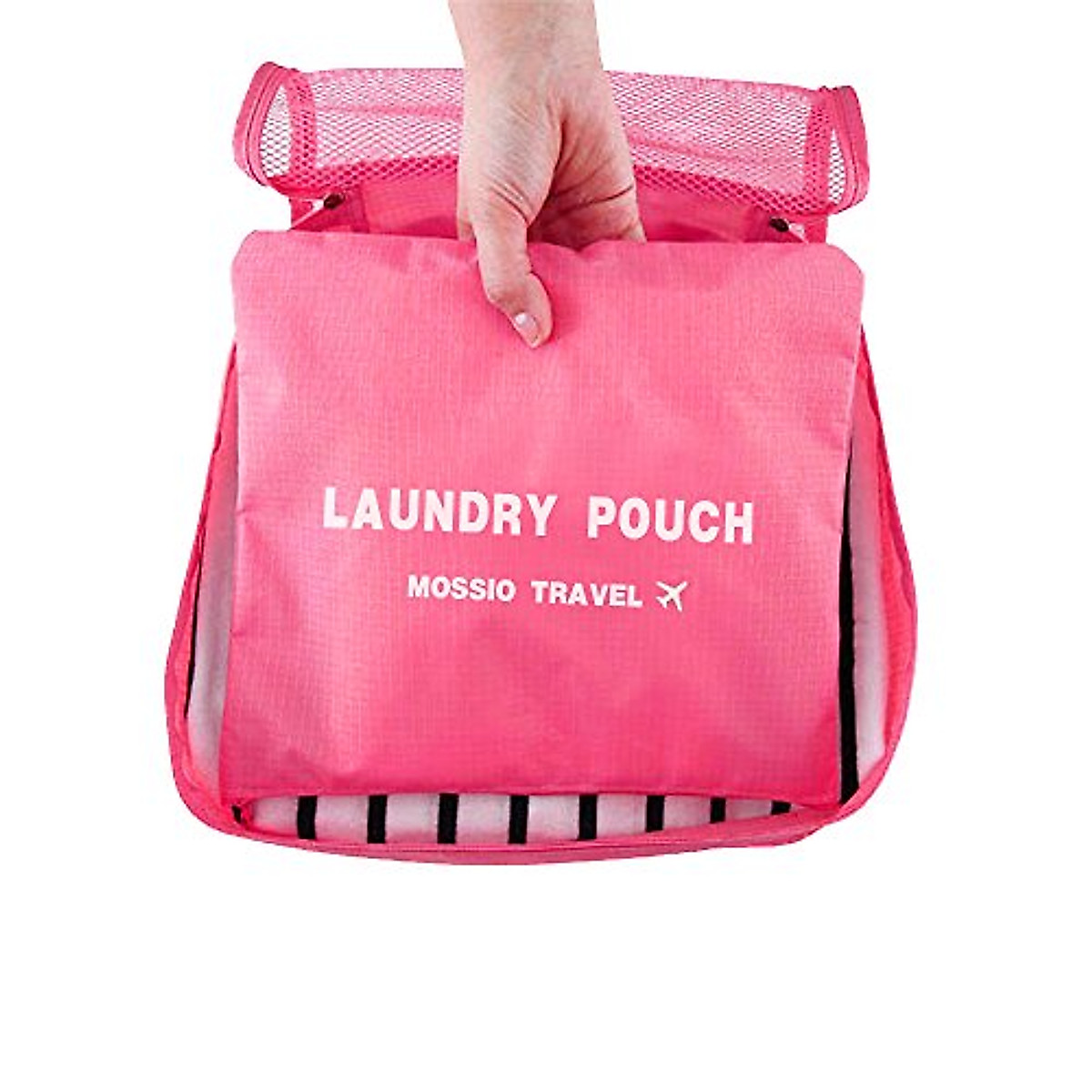 Luggage Cubes,Mossio 7 Set Backpack Camping Clothes Cosmetics Mesh Bag Rose Red