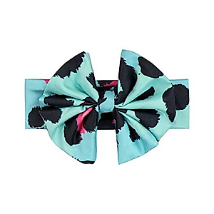 Wowlala Baby Blanket for Newborn- Receiving Blanket and Headband Set for Crib Stroller,Baby Shower Newborn Gift(Leopard Print Turquoises/hot Pink)