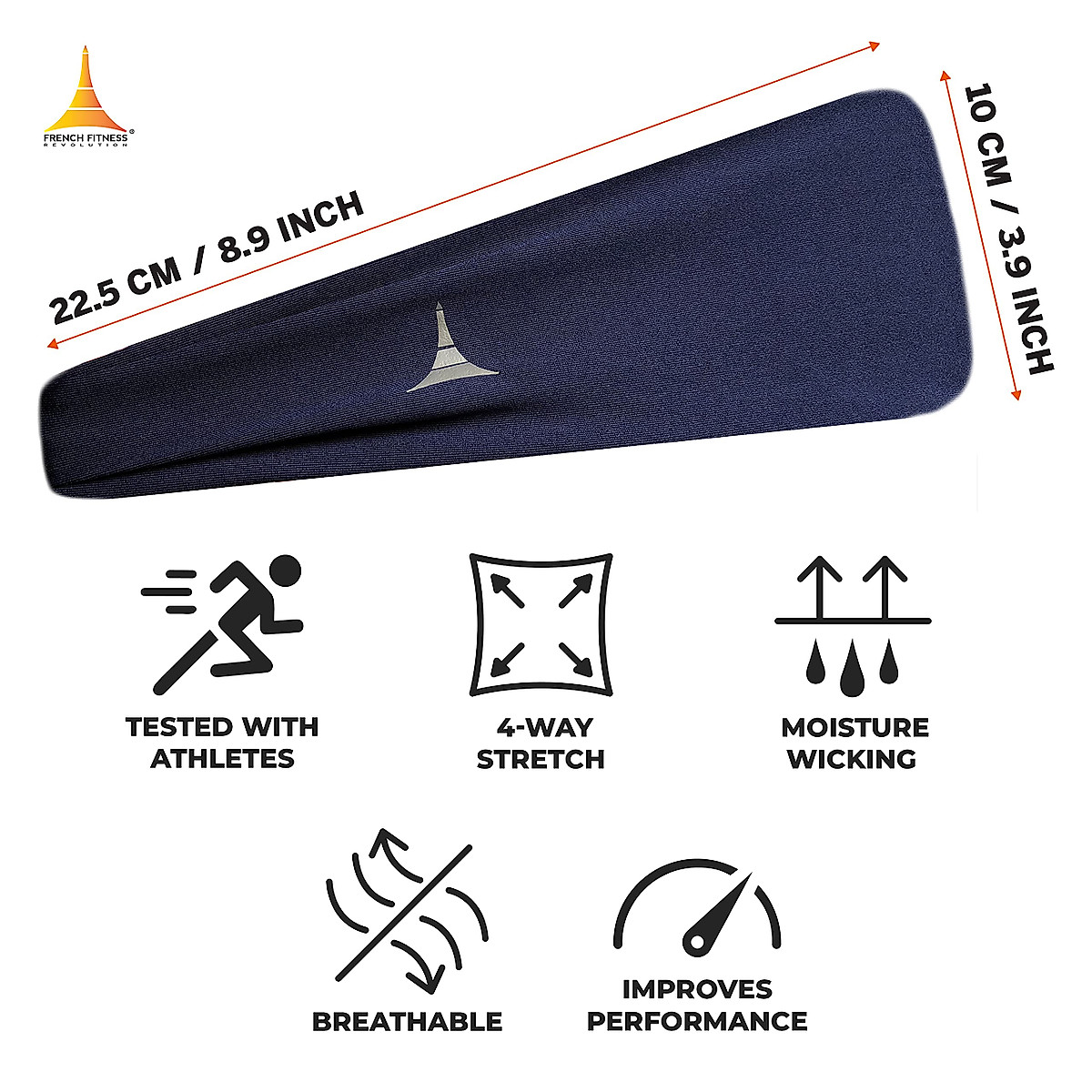 Mens Headband - Guys Sweatband & Sports Headband for Running, Crossfit, Working Out and Dominating Your Competition - Performance Stretch & Moisture Wicking