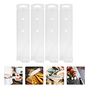 Hemoton 4pcs Guard Cutter Sheathes Kitchen Cover Plastic Cutter Tool Blades Protector Steak Blade Sleeve Plastic Dinnerware Blades Guard Pp Small Holder White