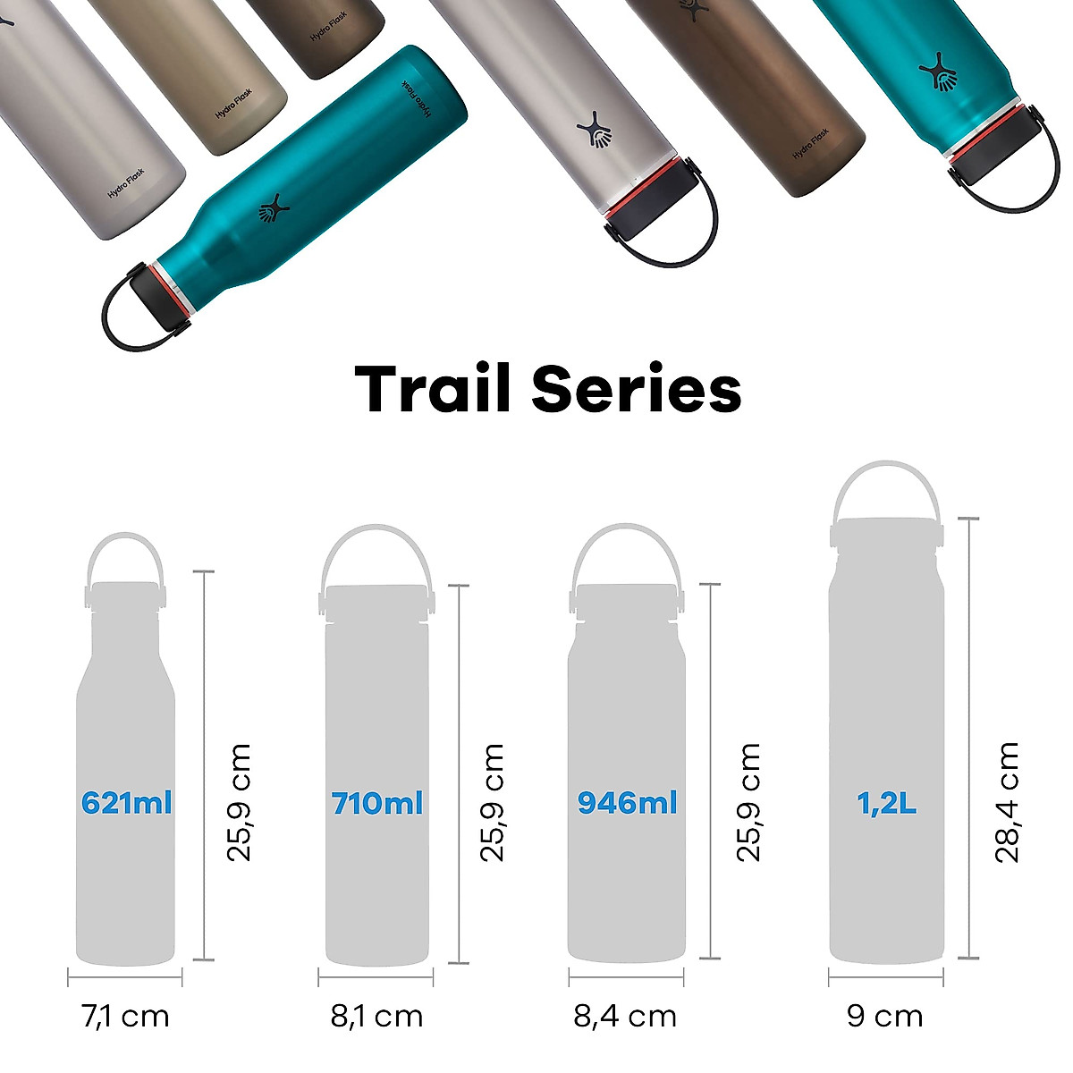 Hydro Flask Steel 24 Oz Lightweight Wide Flex Cap Obsidian