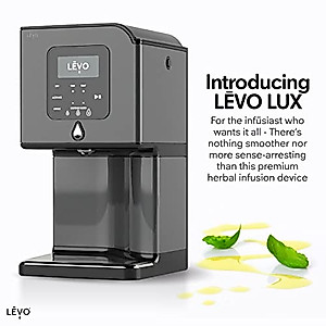 LEVO Lux - Premium Herbal Oil Infusion Machine - Botanical Extractor - Herb Dryer, Decarboxylator, & Oil Infuser - Gourmet Edible Infusion Maker - For Infused Gummies, Brownies & More - Black