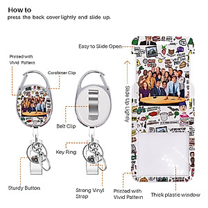 Id Badge Holder with Lanyard Retractable Badge Reel Office TV Show Merchandise Fun Office Themed Gift Lanyards for Id Badges Vertical Id Protector Badge Clip for Nurse Doctor Teacher Student Coworker