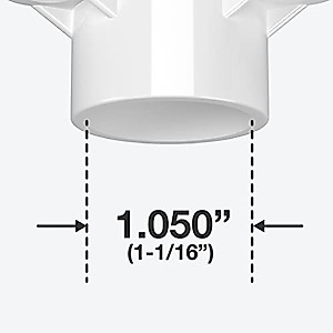 FORMUFIT F034ECT-WH-10 3/4" Furniture Grade Table Screw Cap in White, 1.05" ID, PVC (Pack of 10)