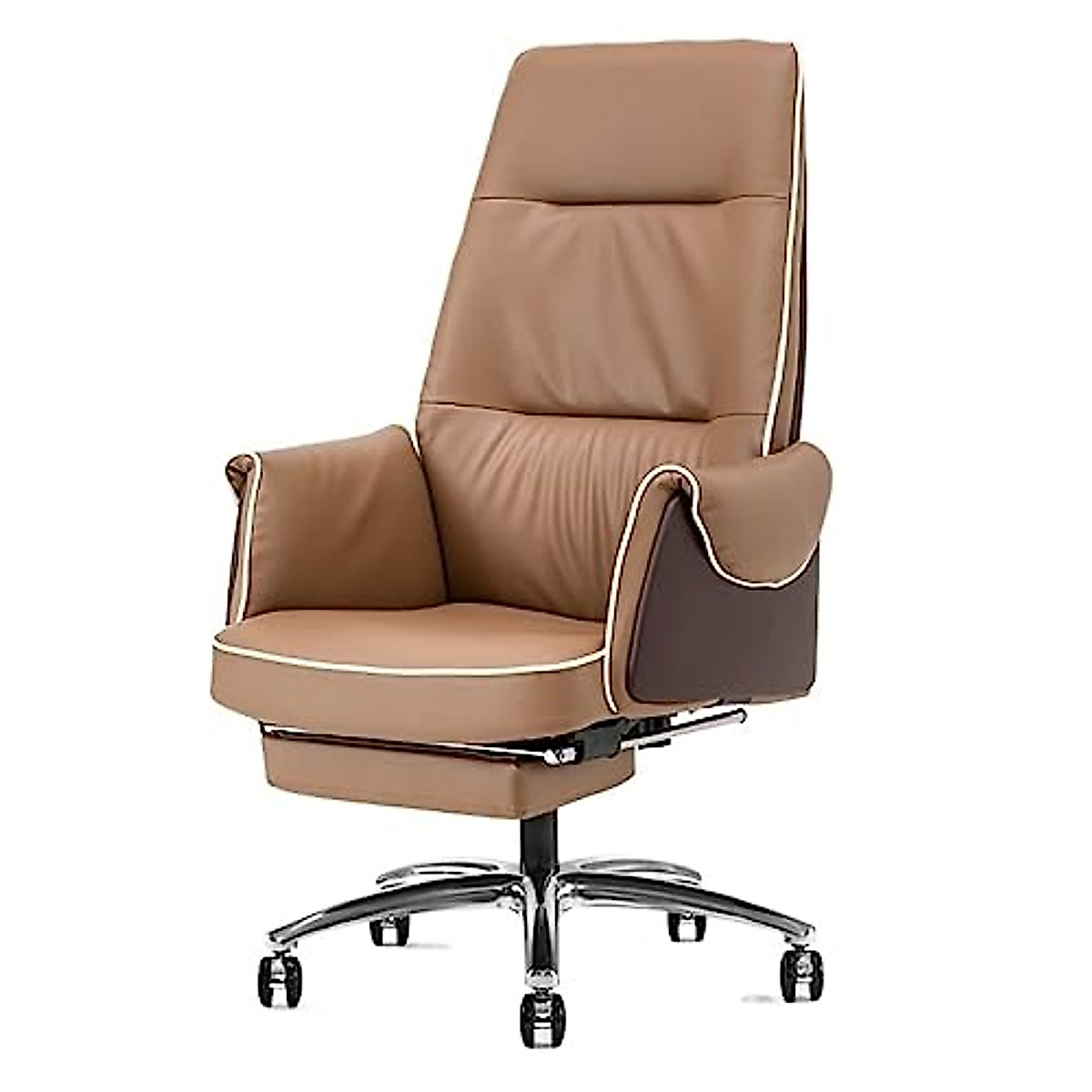 MARURY Big and Tall Office Chair,Modern Minimalist Leather Cowhide Boss Chair, Comfortable Sedentary, Ergonomic Learning Chair Chair for Home Office Make Up