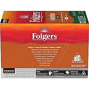 Folgers Colombian Decaf Medium Roast Coffee, 72 Keurig K-Cup Pods