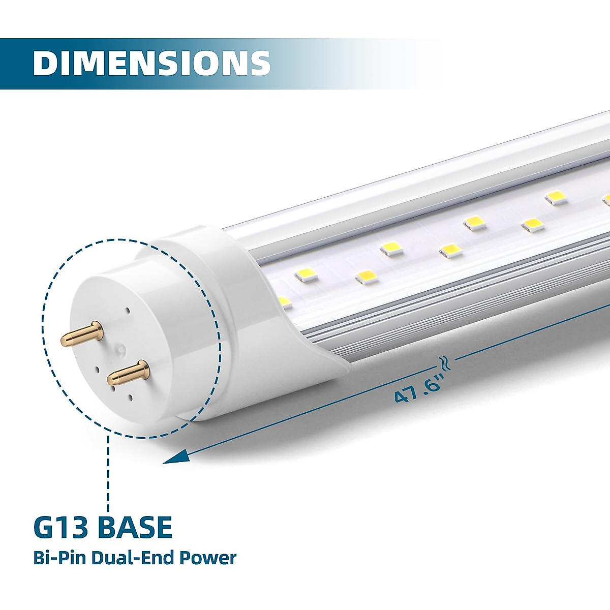 Barrina 4FT LED Ballast Bypass Bulbs, Dual-End Powered G13 24W, T8 LED Bulbs 4 Foot, 6000K Cool Daylight 3200LM, T8 T10 t12 LED Replacement for Fluorescent Tubes, Clear Cover, ETL Listed, 16 Packs