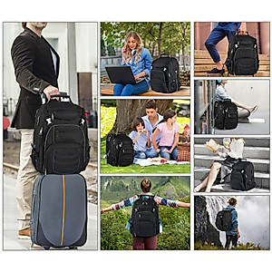 18.4 Inch Laptop Backpack, Extra Large Travel Backpack with USB Charger Port for Men Women, 60L Big Capacity Heavy Duty Computer Bag TSA Friendly RFID Anti Theft Pocket Durable College School Bookbag