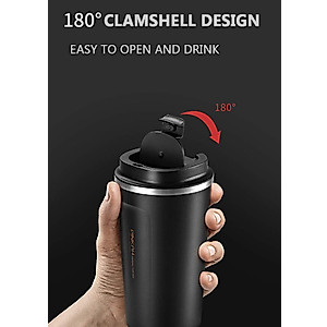 PINKAH 12OZ Vacuum Travel Mug for Ice Drinks/Hot Beverage, Double Walled Stainless Steel Insulated Coffee Tumbler Cup, Thermal Coffee Mug