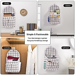 ZiMWoo 2 Packs Wall Hanging Storage Bag with Sticky Hook, Hanging Wall Basket Organizer for Bedroom Kitchen Dormitory, Waterproof Hanging Storage Organizer for Bathroom,Hanging Closet Basket