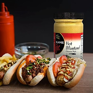 KA-ME Hot Mustard 7.25 oz, Asian Ingredients and Flavors, No Preservatives/MSG, Condiments For Egg & Spring Rolls, Fried Wonton, Roasted Pork Belly, Chinese Beef Hot Pot and Many More