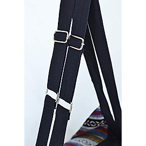 Luggage Hobo Crossbody Bag Shoulder Bag Travel Bag Messenger Bag Hippie Boho Bohemian Large Purse (Black)