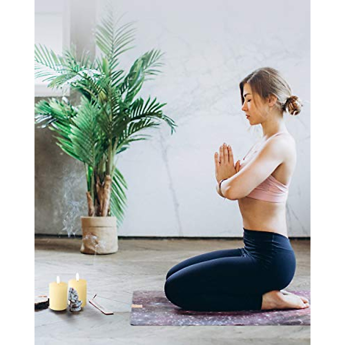 Mottled Pillar Candles by Bask - Set of 8 - 3" x 4" Dripless Unscented Candles in Ivory for Home Decor, Relaxation & All Occasions