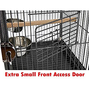 Portable Heavy Duty Travel Bird Parrot Carrier Cage Feeding Bowl Play Stand with Handle