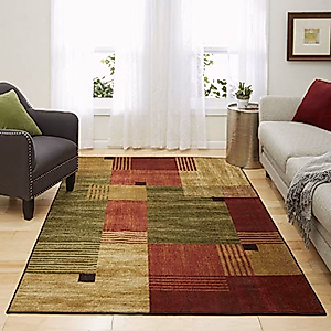Mohawk Home Alliance Modern Geometric 5' x 8' Area Rug - Red - Perfect for Living Room, Dining Room, Office