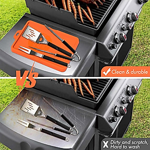 Silicone Spatula Mat for Ladle, Serving Spoon Drip Pad & Grill Utensil Holder for Kitchen, Stovetop, Cooking & Countertop, Heat-Resistant, BPA-Free, Kitchen Utensil Holder(Orange)