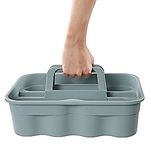 Minekkyes 4-Pack Plastic Caddies with Portable Handle, Supply Caddy Basket for Storage Cleaning Tool, Grey