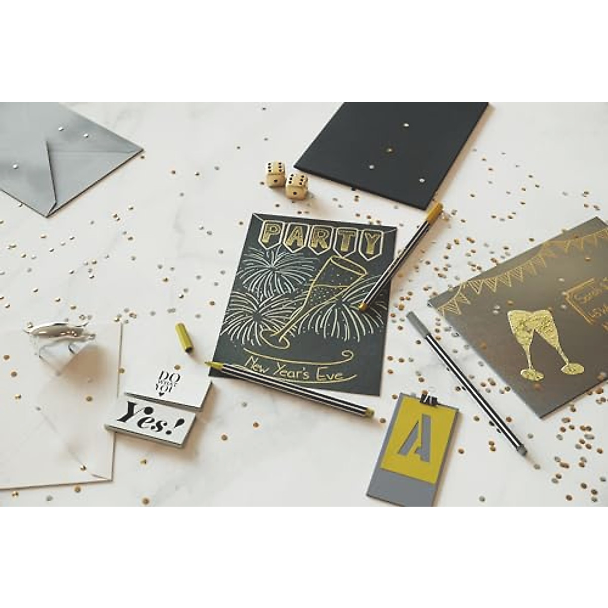 STABILO Metallic Premium Felt Tip Pen Pen 68 Metallic - Tin of 6 - Assorted Colours