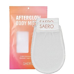 SAERO Exfoliating Glove (2pcs) - 100% Vegan Viscose Body Scrub Glove – Traditional Kessa Korean Washcloth – Ideal for Self-Tan Removal & Keratosis Pilaris Treatment