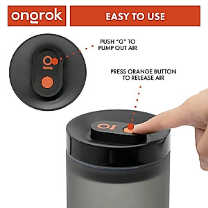 ONGROK Glass Storage Jar (400ml/1oz) with Vacuum Pump Technology, Air Proof Containers to Preserve Smell and Aroma (400ml)